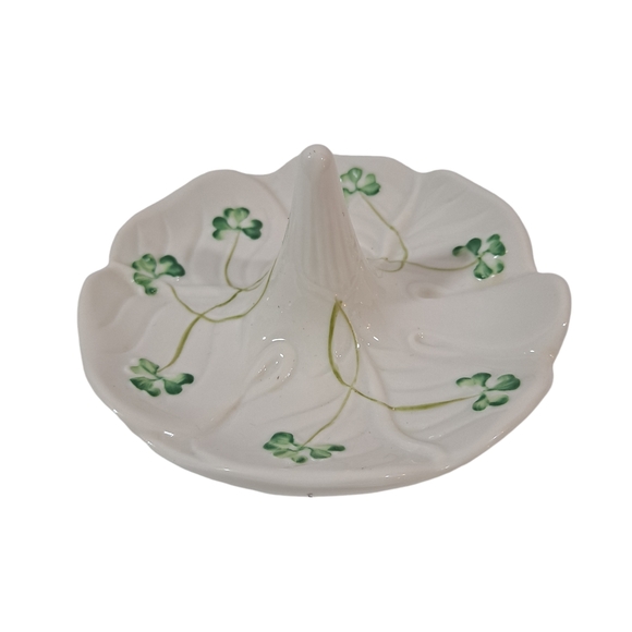 Jewelry | Belleek Shamrock Ring Holder Hand Painted Porcelain Ireland ...